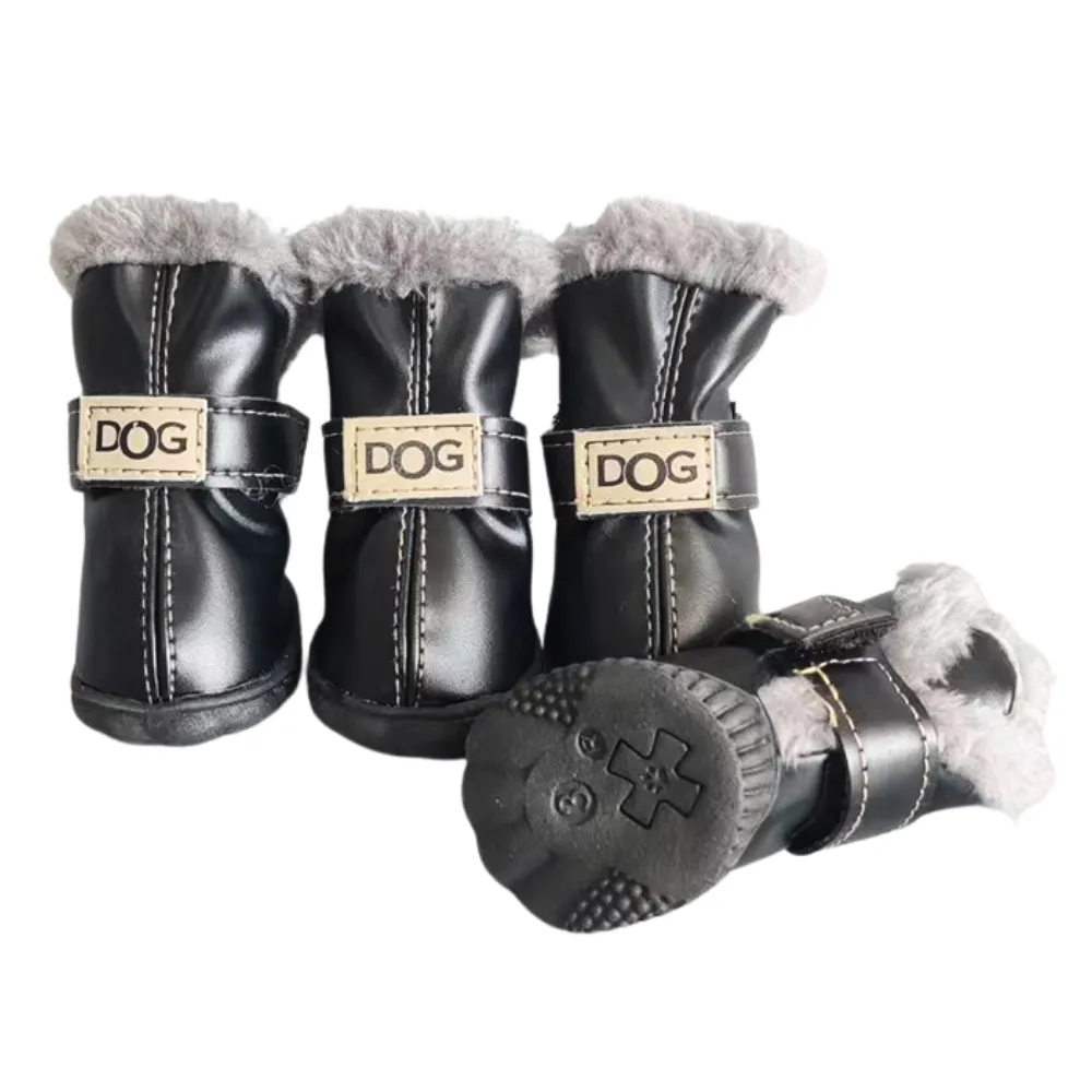 Winter Plush Lining Dog Boots For Small Breeds Wholesale - Petfairs