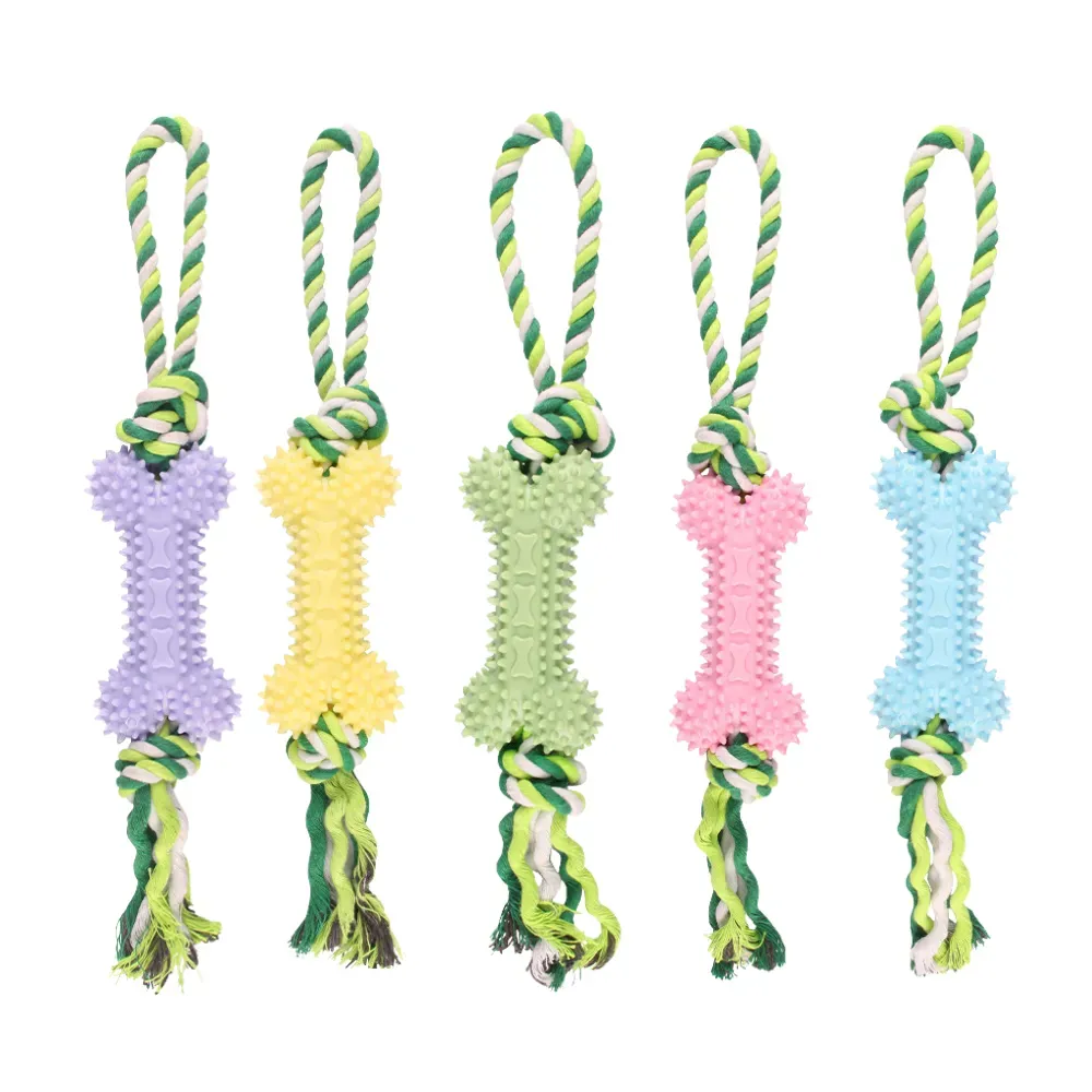 Cotton Rope Bone Chew Toy for Dogs- Petfairs