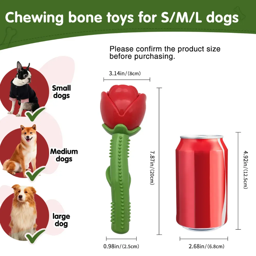 Dog Rose Flower Chew Toy Floating Dental Stick Interactive Elastic for ...